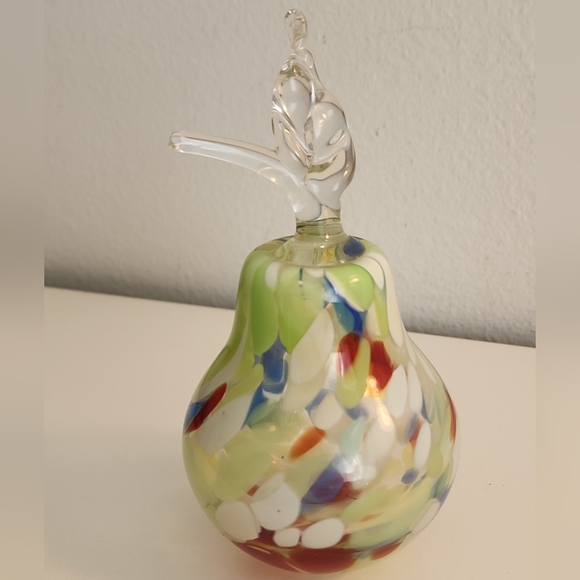 Accents | Murano Style Vintage Art Glass Spotted Pear Figurine ...